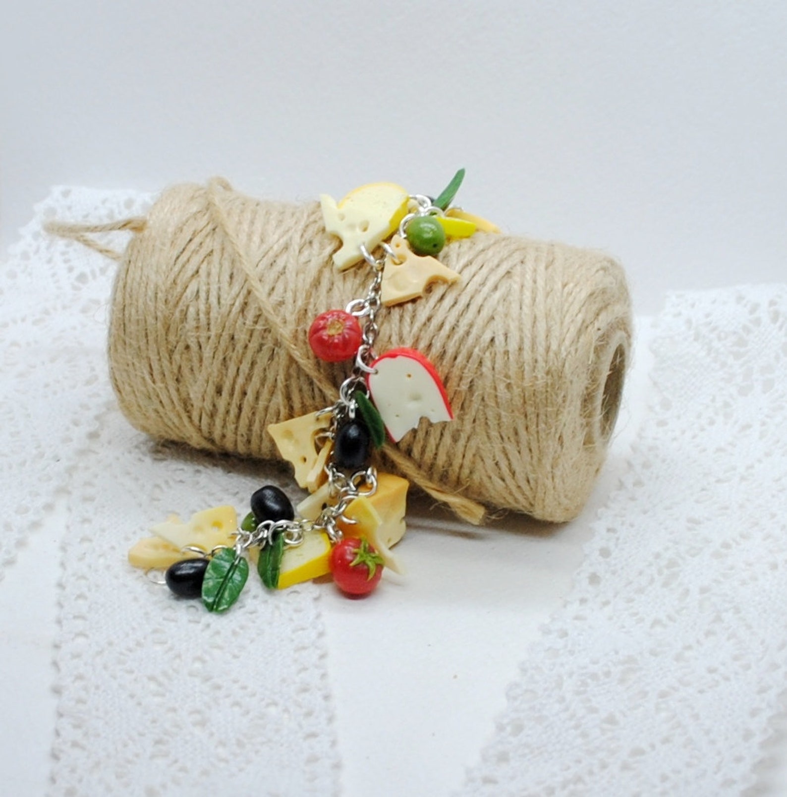 Bracelet Cheese Cheddar Dorblu Olive-Polymer Clay | Etsy