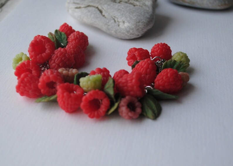 Women Berry Bracelet Raspberry Blackberry Cherry-Polymer Clay | Etsy