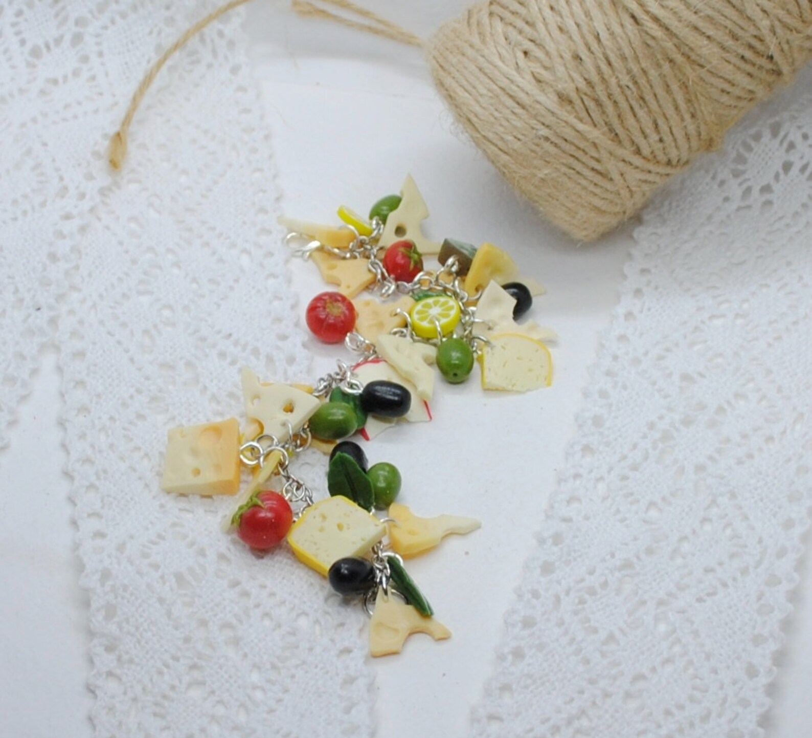 Bracelet Cheese Cheddar Dorblu Olive-Polymer Clay | Etsy