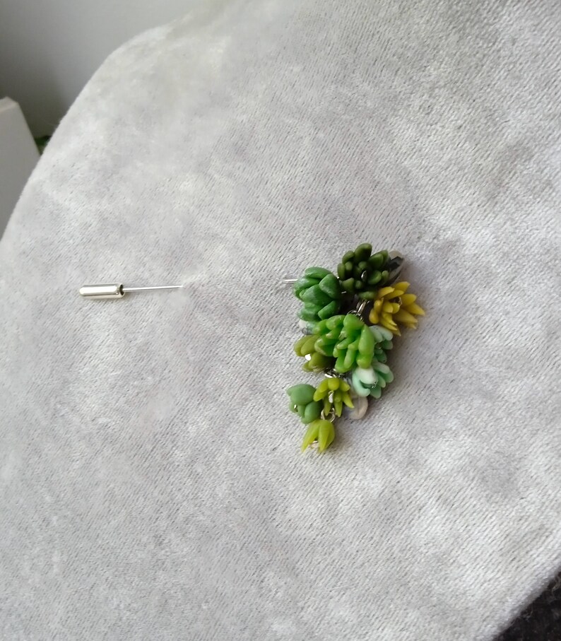 Brooch Needle Succulents Polymer Clay Flowers Birthday - Etsy