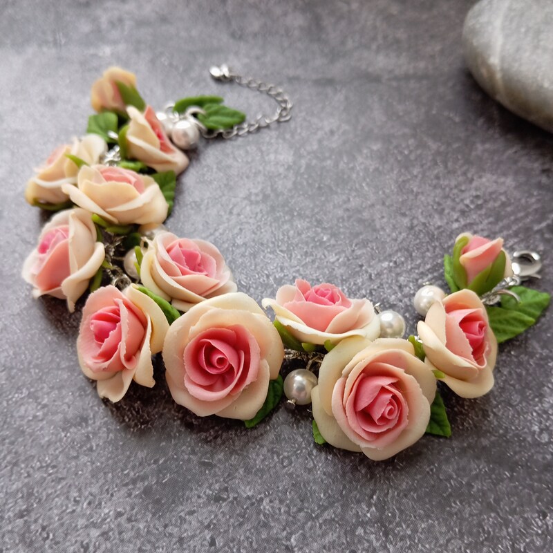 Polymer Clay Rose Flower Beads - Etsy