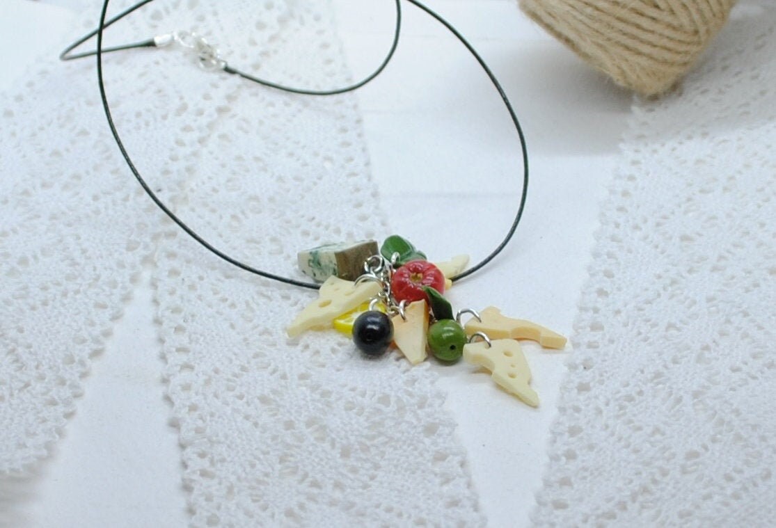 Pendant Cheese Cheddar Olive-polymer Clay Food-birthday Accessories ...