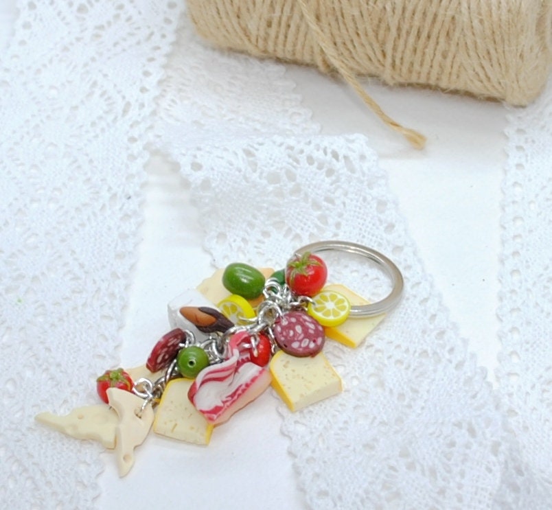Keychain Cheese Cheddar Olive-polymer Clay Food-birthday Accessories ...