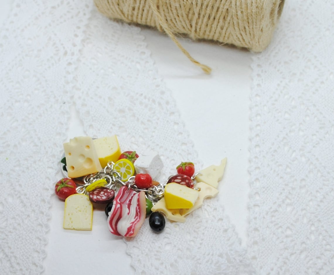 Keychain Cheese Cheddar Olive-polymer Clay Food-birthday - Etsy