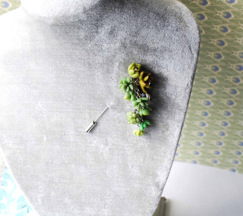 Brooch Needle Succulents Polymer Clay Flowers Birthday - Etsy