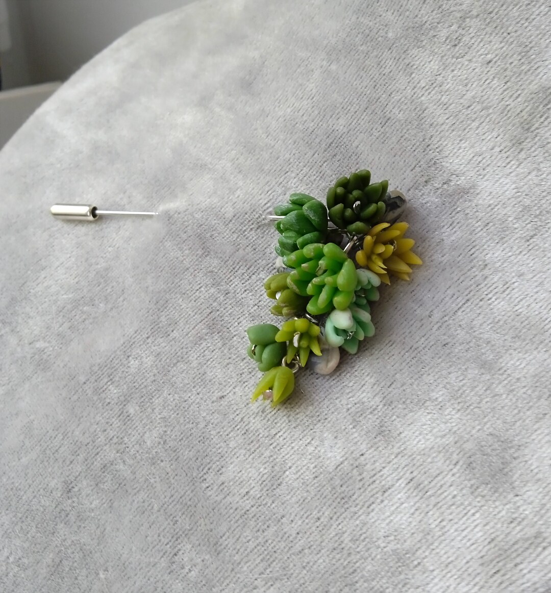 Brooch Needle Succulents - Polymer Clay Flowers- Birthday Accessories ...