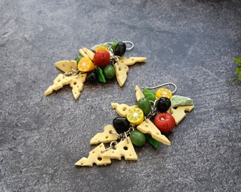 Keychain Cheese Cheddar Olive-polymer Clay Food-birthday - Etsy