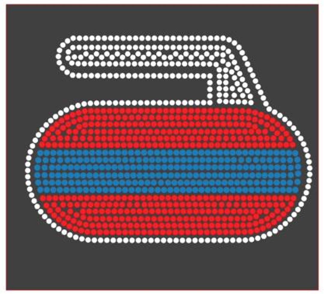 Rhinestone Car Decals - Curling Stone, Small or Large - Custom Colors ...