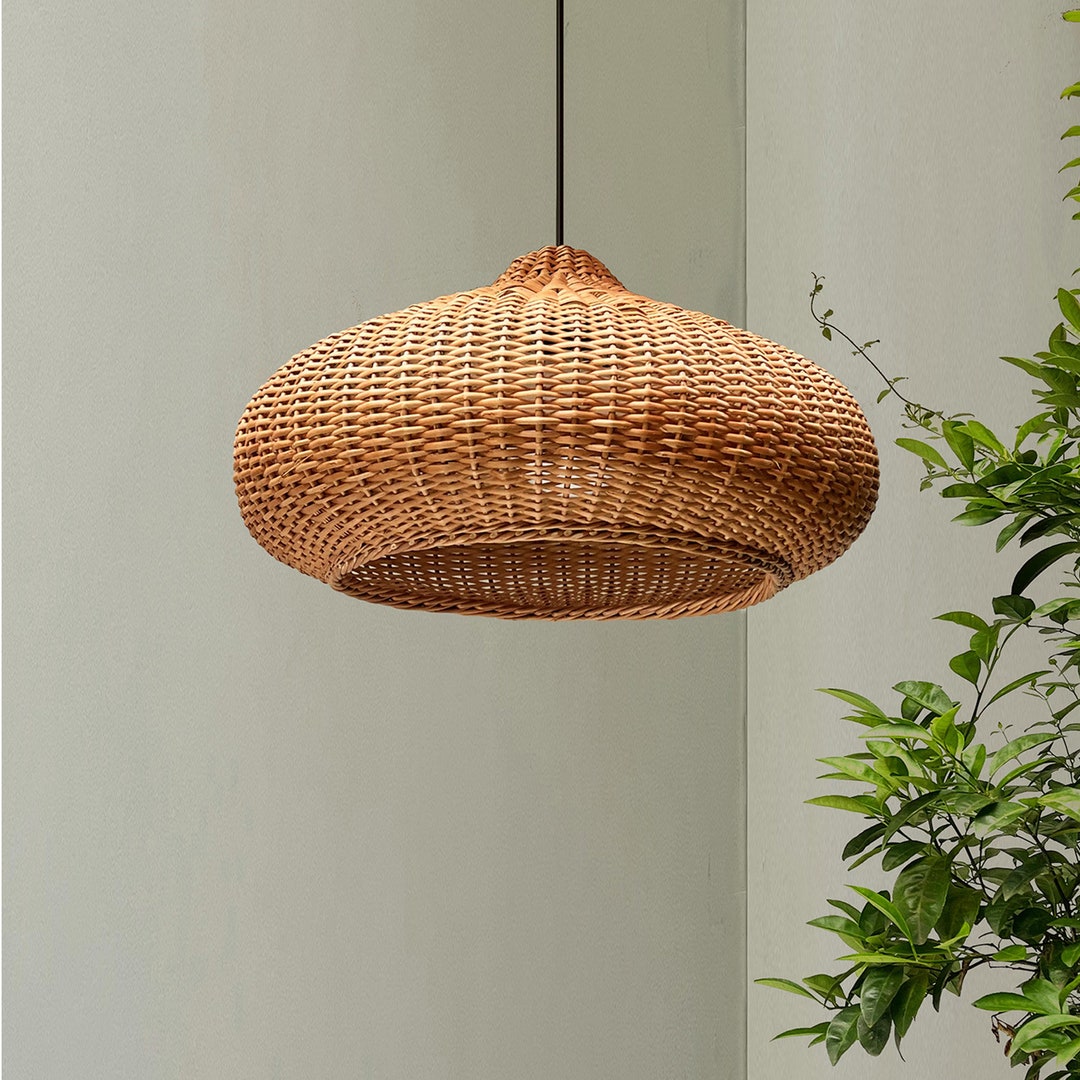Willow Wicker Chandelier - Japanese Pendant Light - Ceiling Light ...