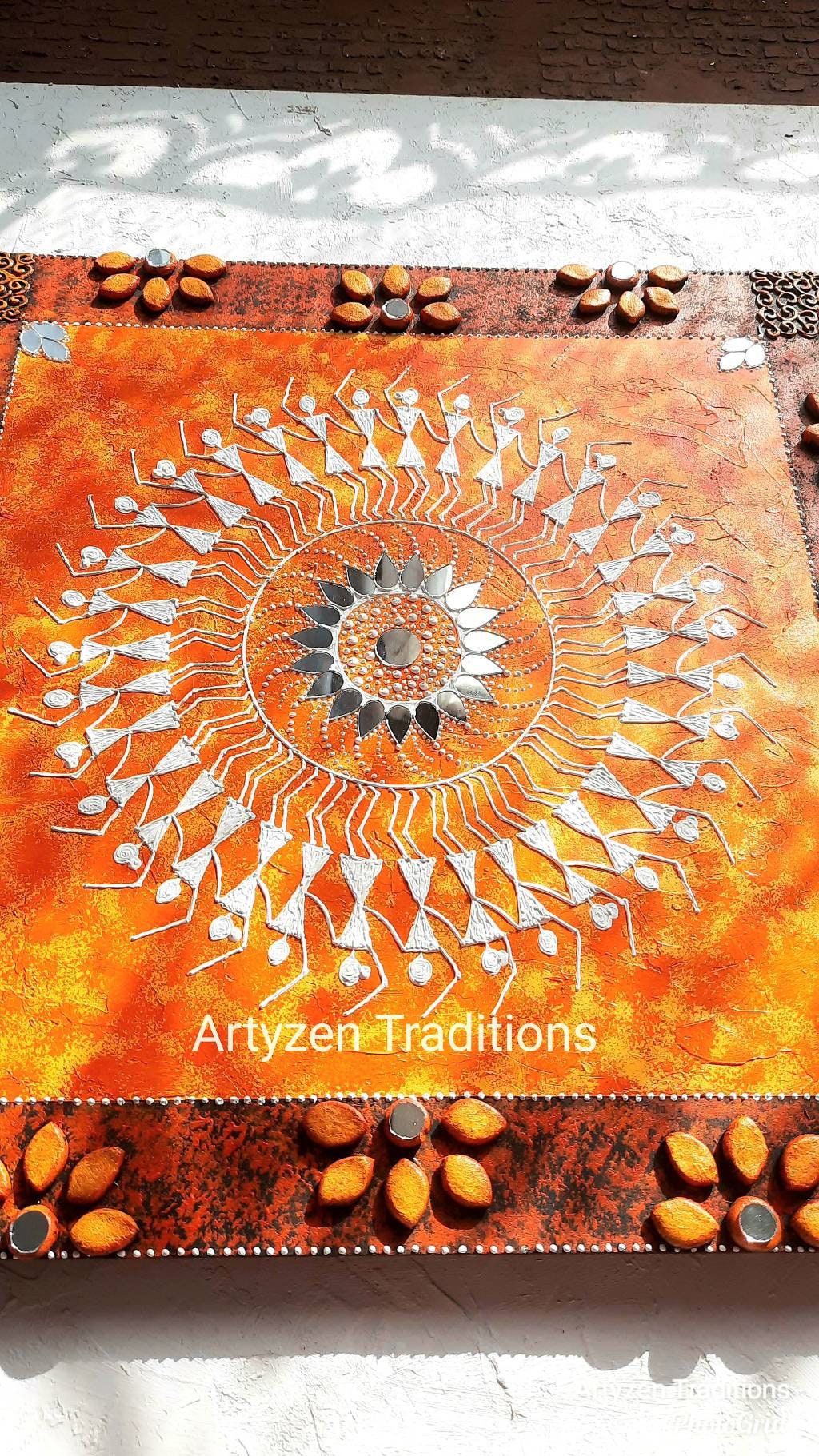 India Folk Warli Tribal Dance Painting With Lippan Art | Original ...