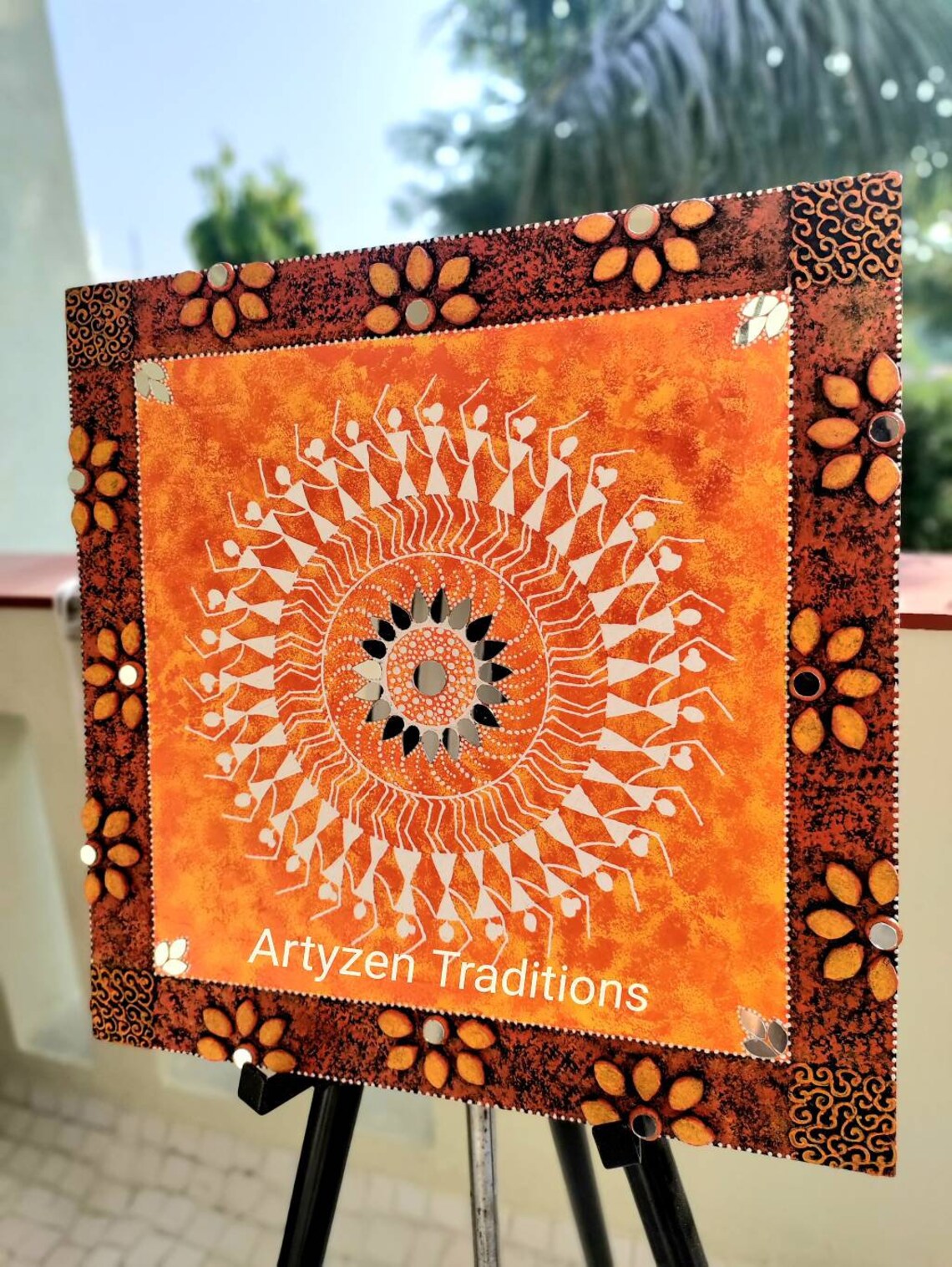 India Folk Warli Tribal Dance Painting With Lippan Art Original ...