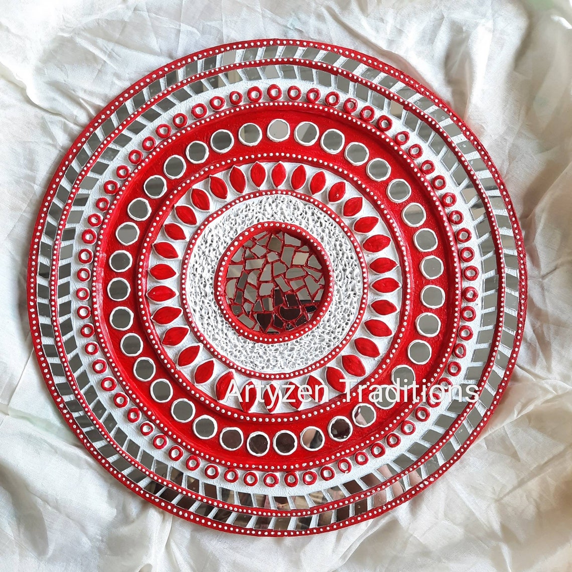 Handmade Lippan Mud Mirror Wall Art: Indian Folk Decor, 15-inch - Etsy