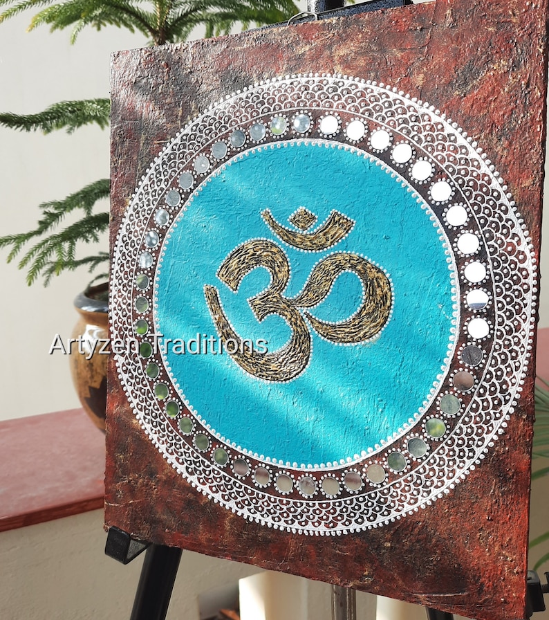 Sacred Om Aum Symbol With Mandala Art Work Canvas Painting - Etsy