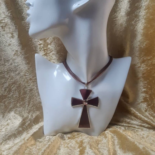 Stained Glass Cross Pendant - Etsy