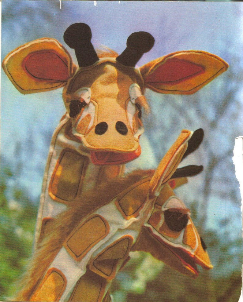 Vintage Felt Child Puppet Giraffe Vintage Hand Puppet Happy | Etsy