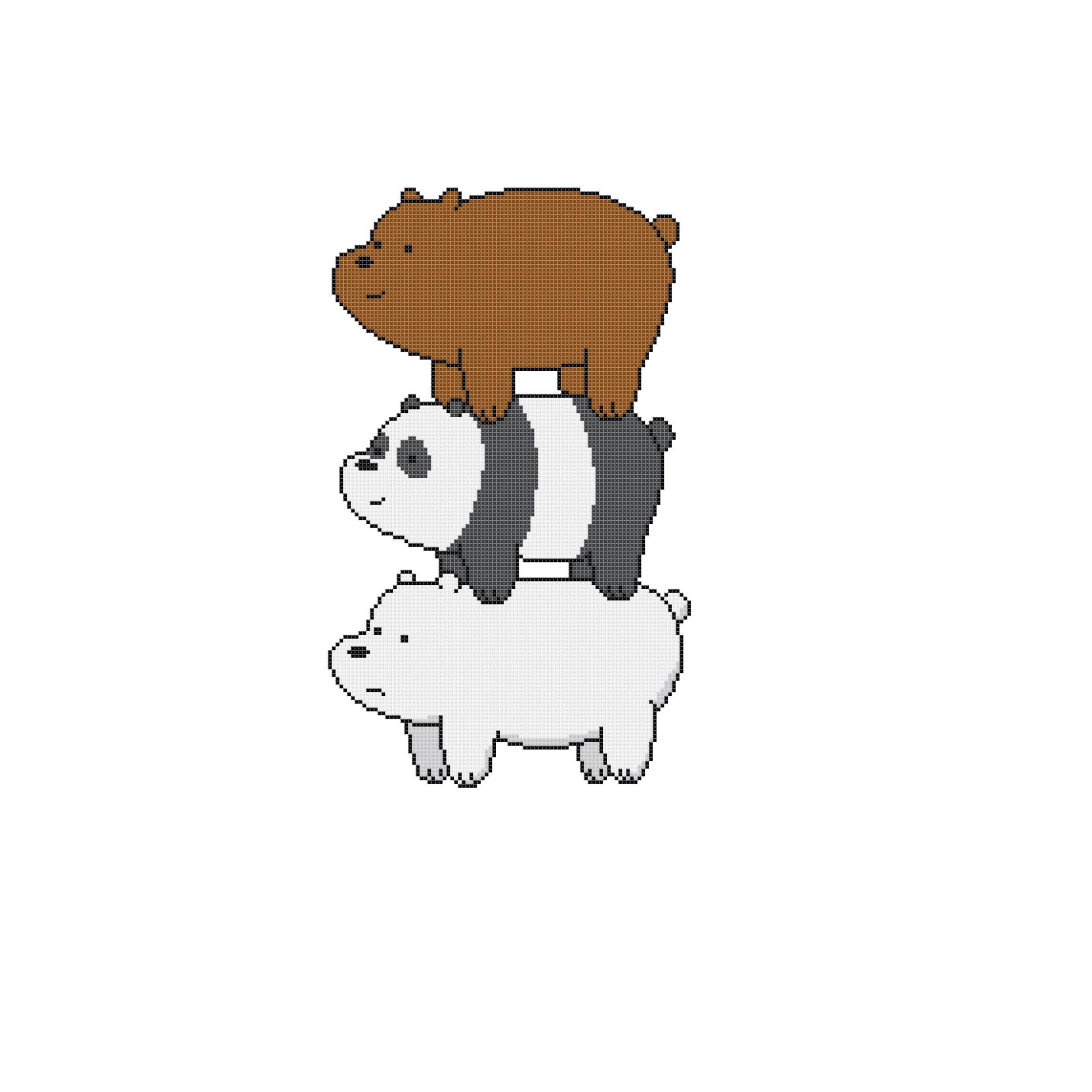 We Bare Bears Stack Forfluxsake Cross Stitch Pattern | Etsy