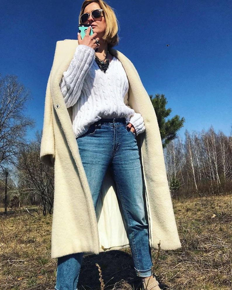 Pure White Sweater Cotton Knitted Braided Pullover With - Etsy