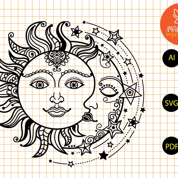 Celestial Mandala Svg - Etsy