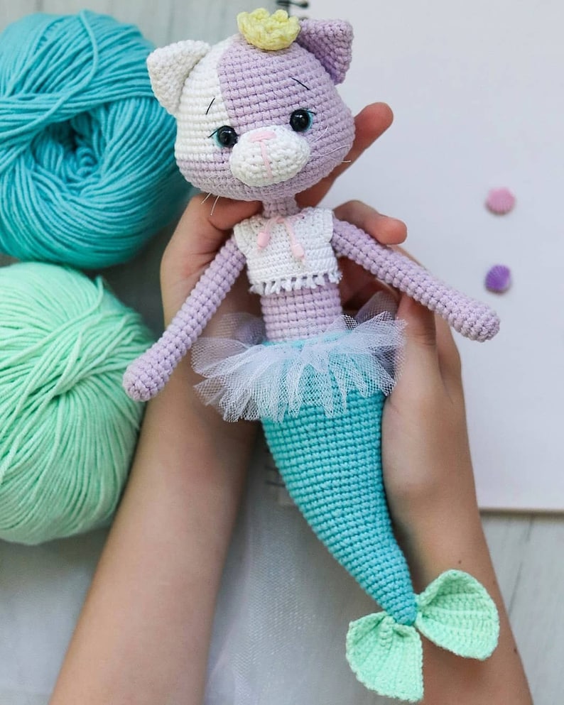 Crochet Purrmaid Mermaid Cat Pattern Amigurumi | Plush Mercat | Kitty ...