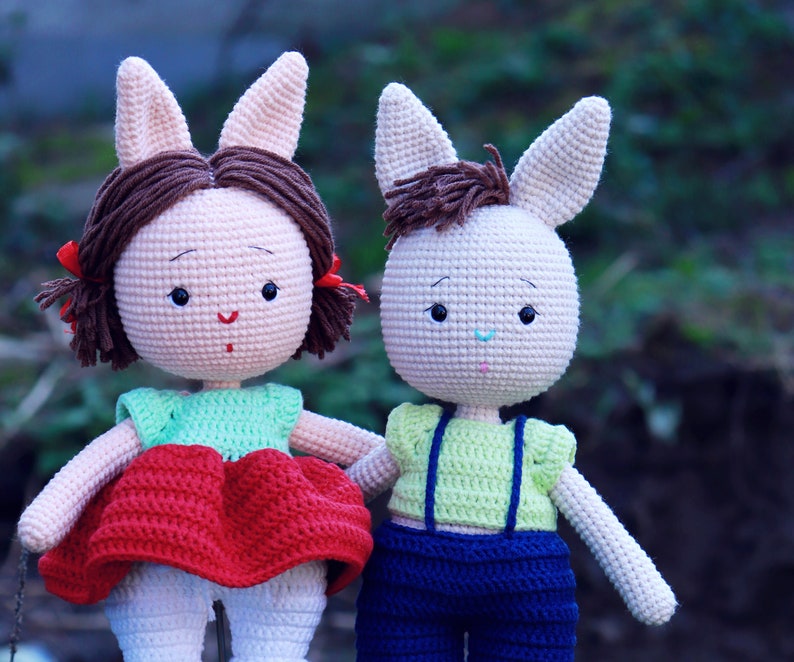 PATTERN Easter Bunny Girl and Bunny Boy Amigurumi Rabbit | Etsy
