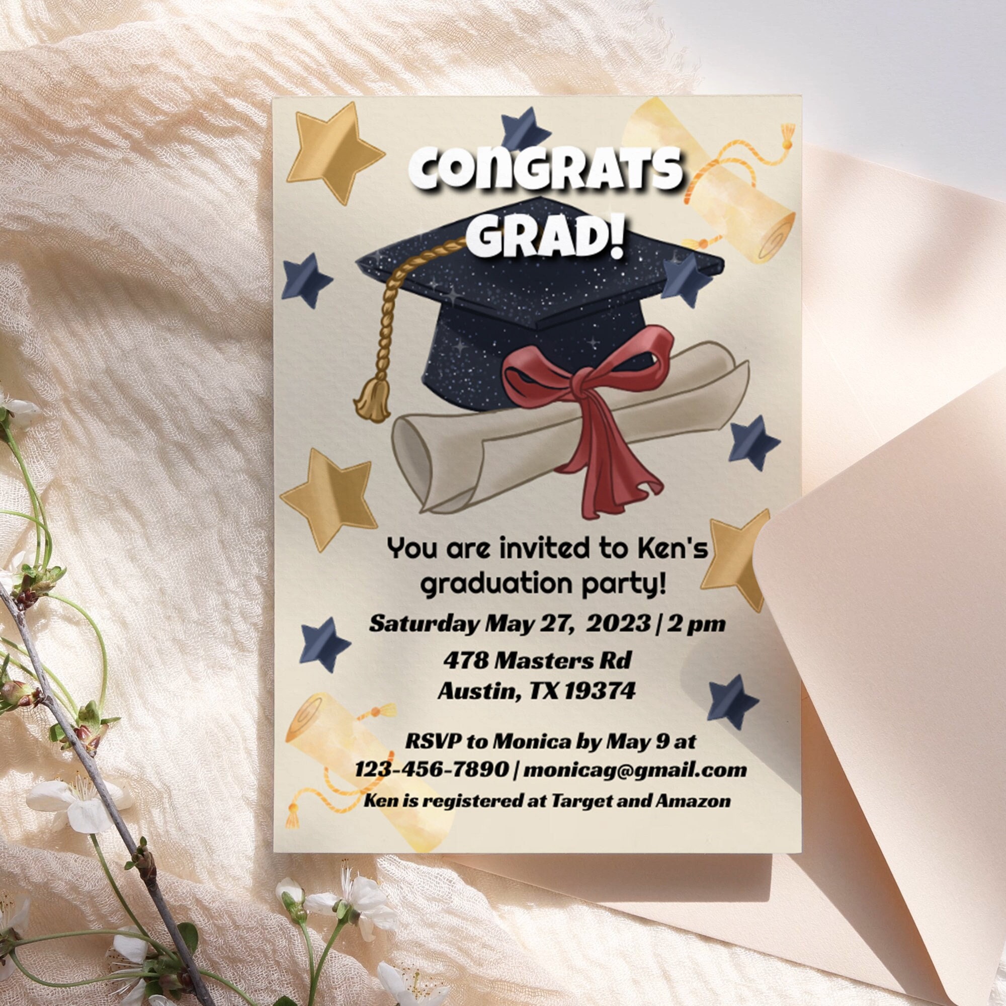 Graduation Invitation Template, Graduation, Graduation Invite ...