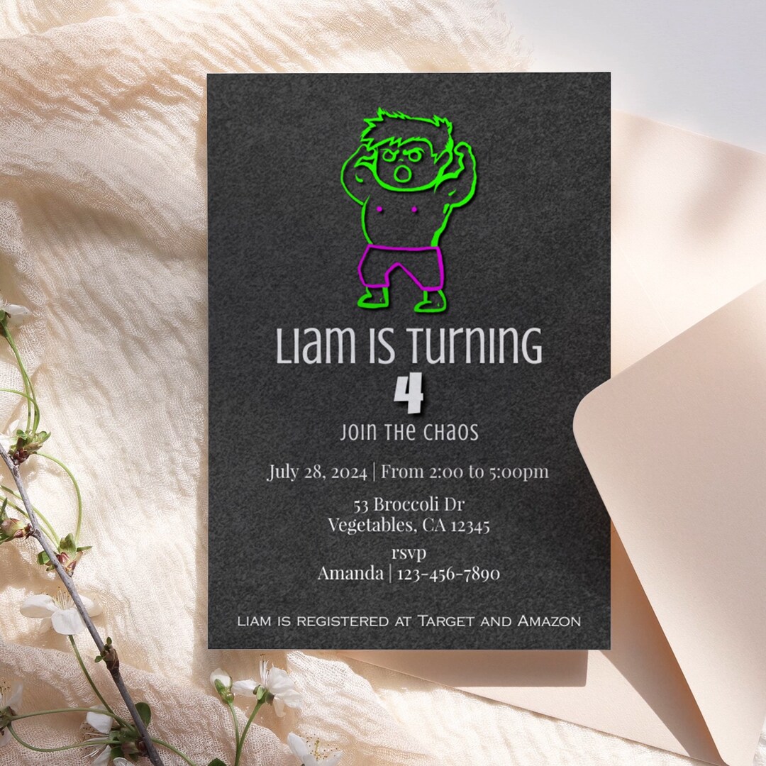 Birthday Boy Invitation Template, Mean Green Machine, Green Machine ...