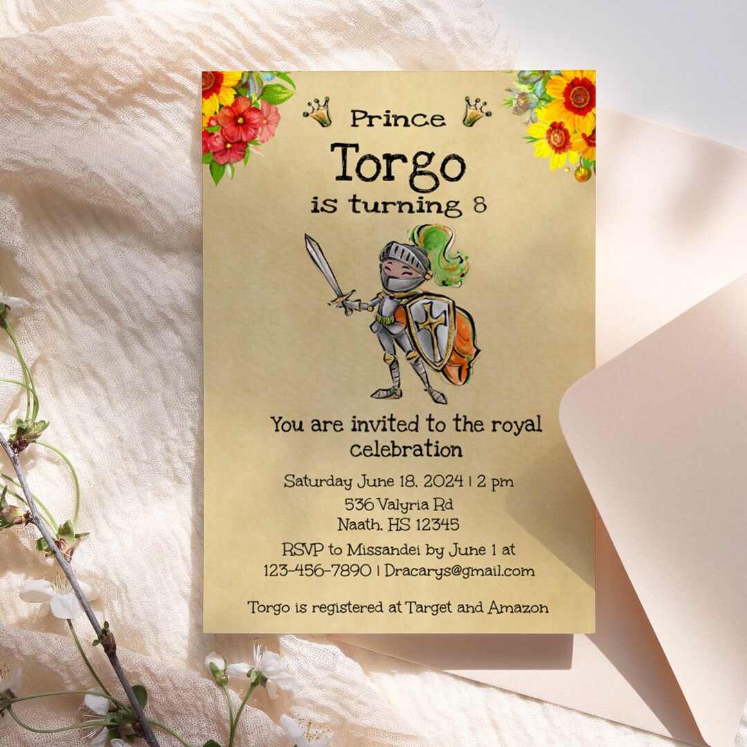 Brave Prince Invitation Template, Brave Prince, Brave Prince Invite ...