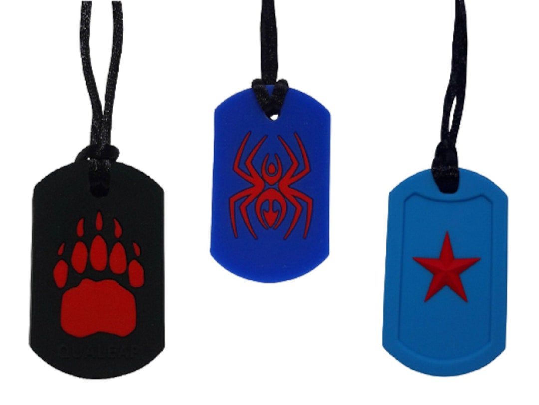 Chew Necklace Adult Sensory Chewelry Pendant Dog Tag Chews Stim Chewy ...