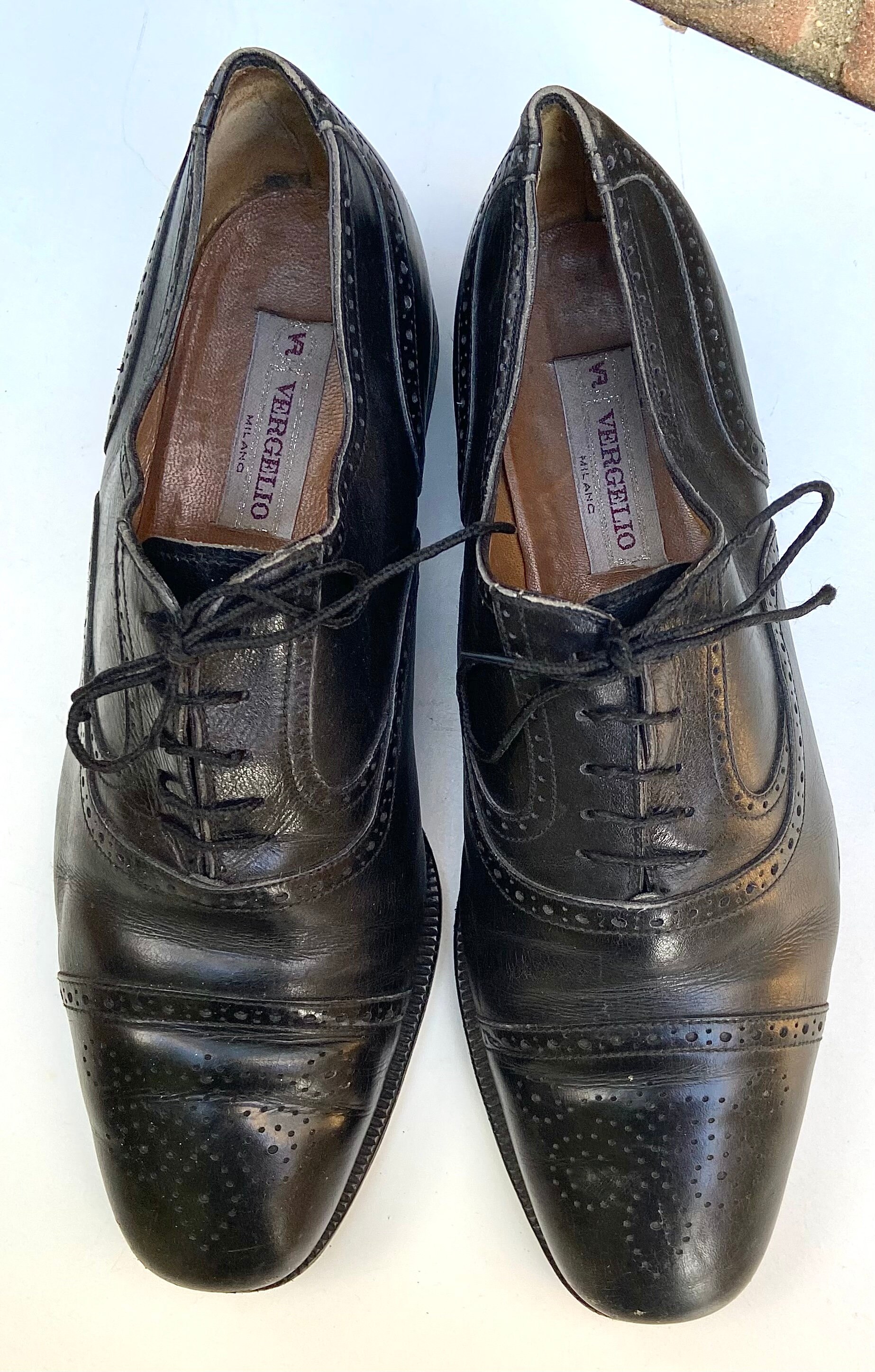 1930's Style Brogues/black Vintage Men's Brogues/italian Made 1960s Men ...