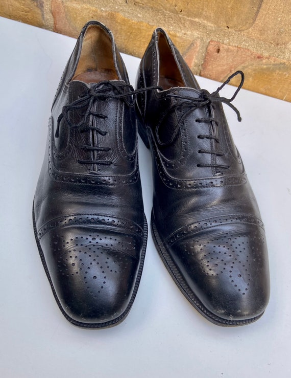 1930's Style Brogues/Black Vintage Men's Brogues/Ital… - Gem