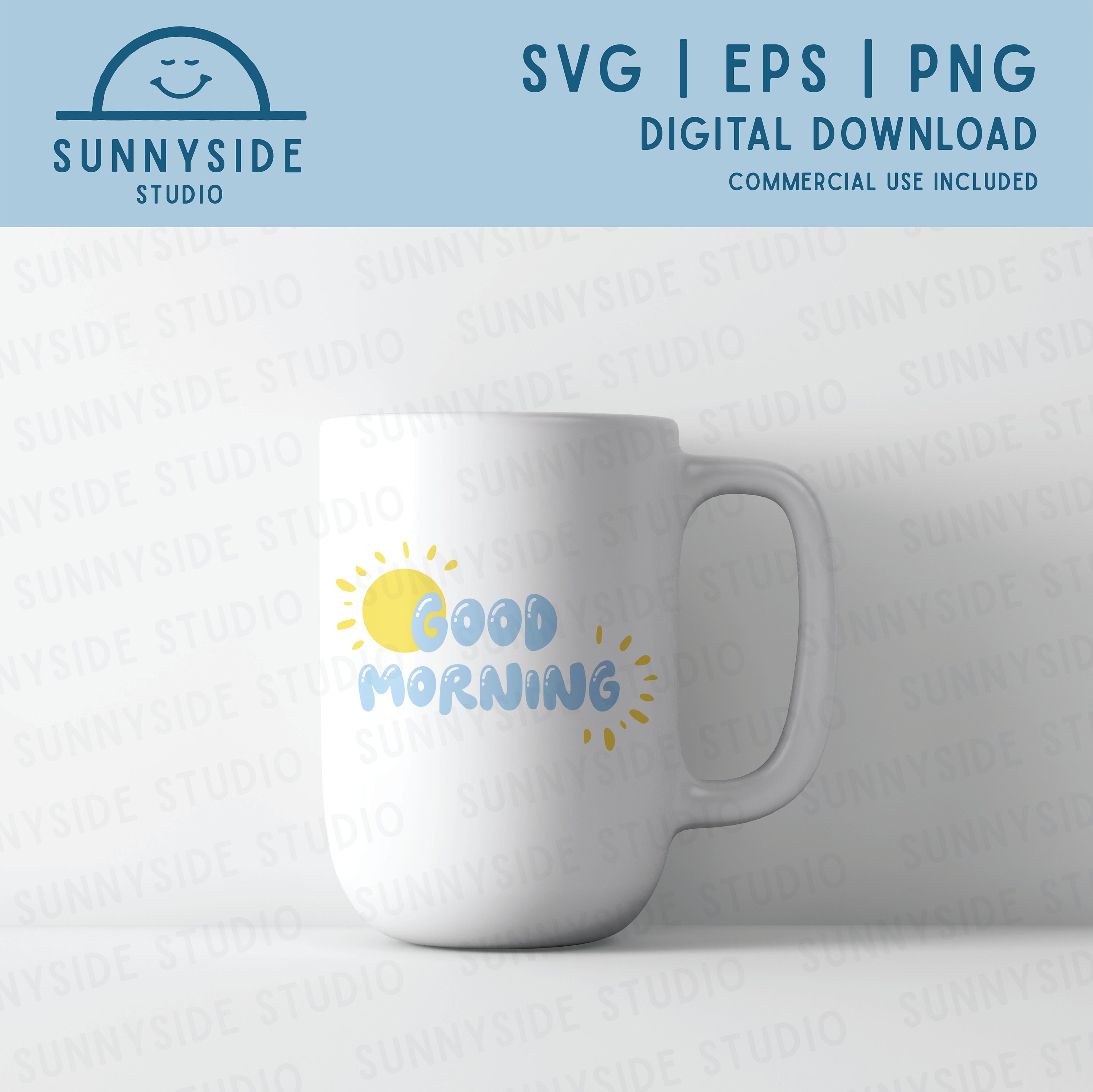 Good Morning Sticker - Instant Download, Digital Download, Svg, Eps, Ai ...