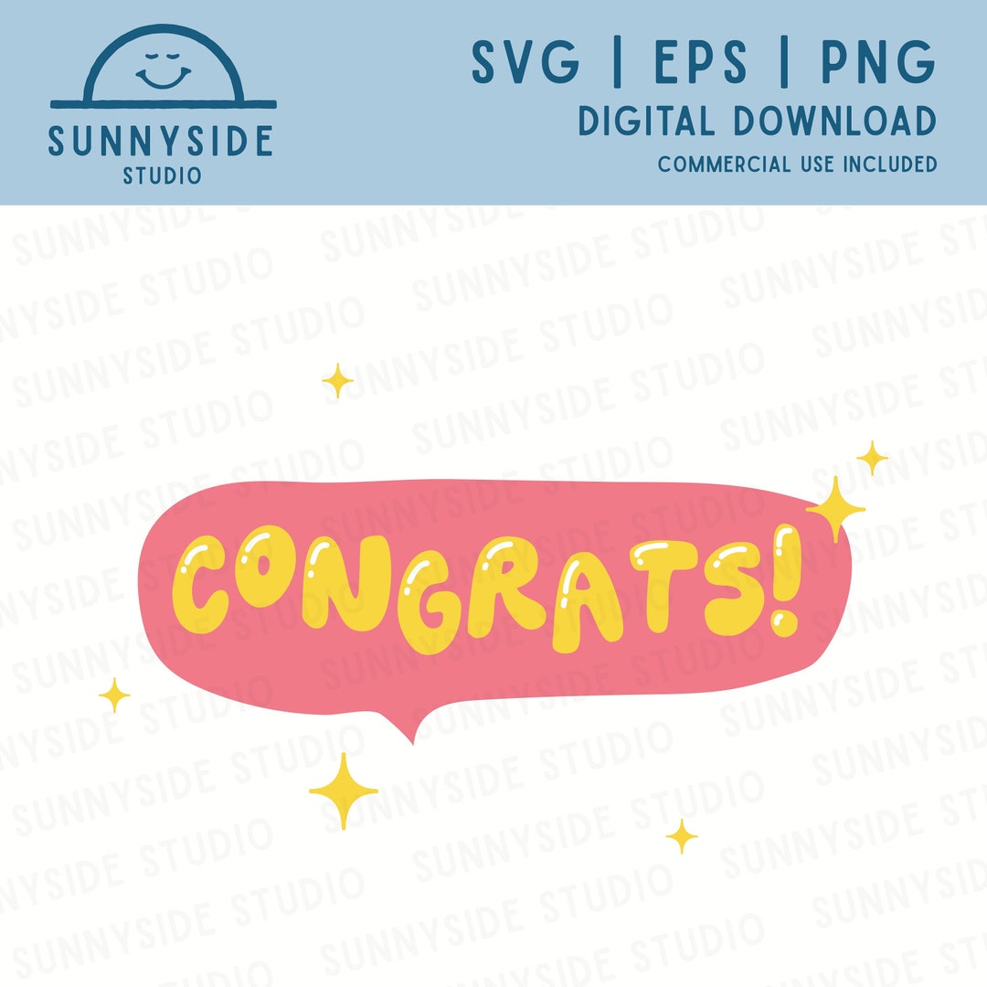 Congrats! Sticker - Instant Download, Digital Download, Svg, Eps, Ai ...