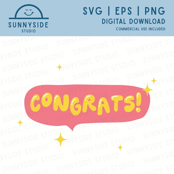 Congrats Sticker Instant Download Digital Download Svg | Etsy