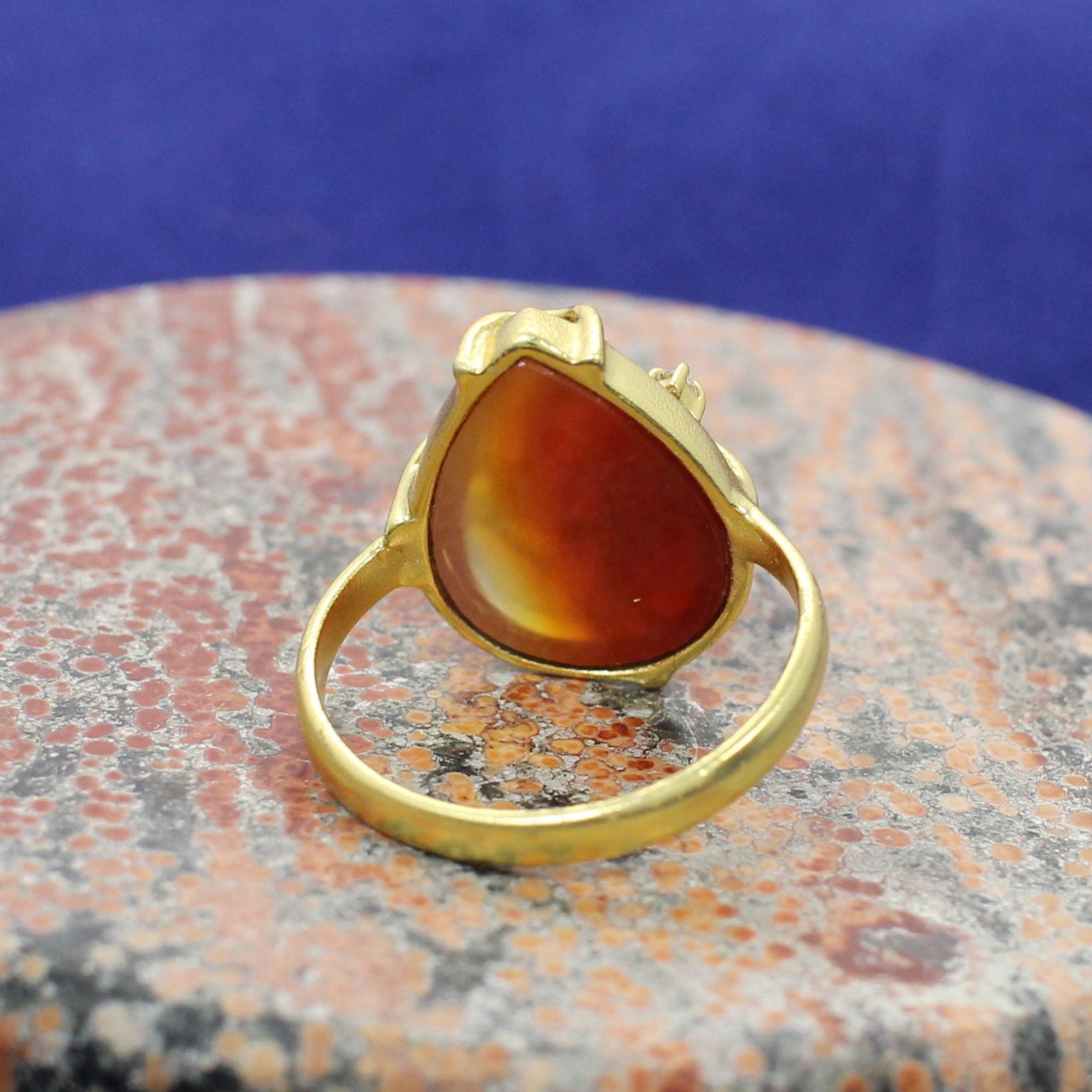 Red Sardonyx Gold Ring Pear Stone Ring Wire Wrapped Handmade | Etsy