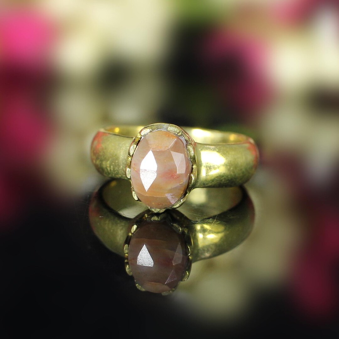 Fancy Jasper Gold Brass Ring- Gemstone Ring- Handmade Ring- Unisex Ring ...
