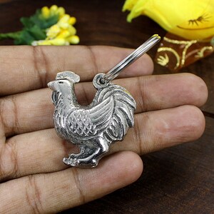 Oxidized Brass Chicken Keychain- Handmade Keychain- Animal Keychain ...