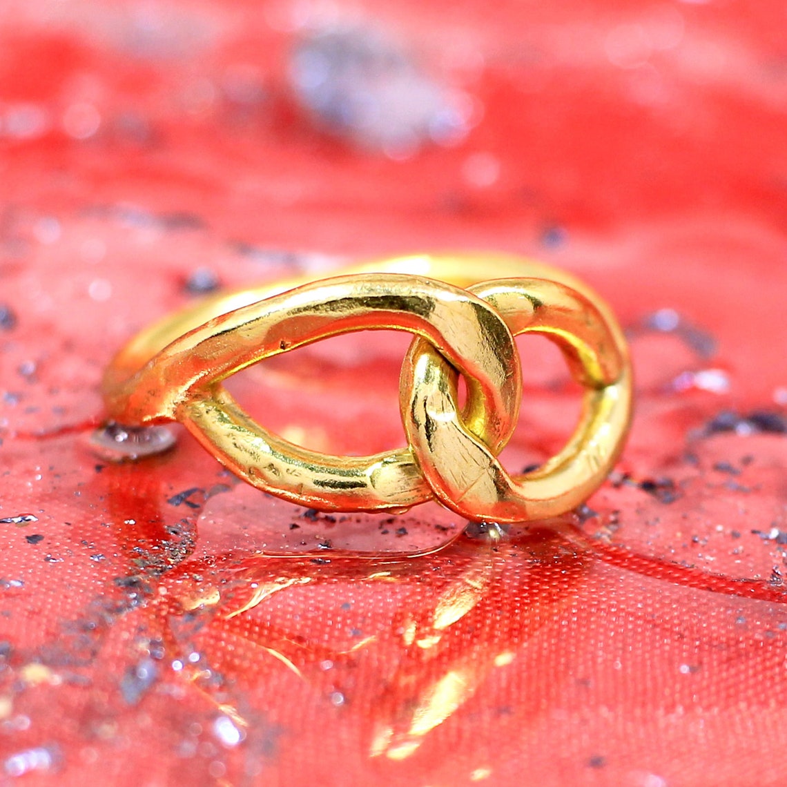 Promise Ring Gold Knot Ring Brass Jewelry Everyday Ring - Etsy