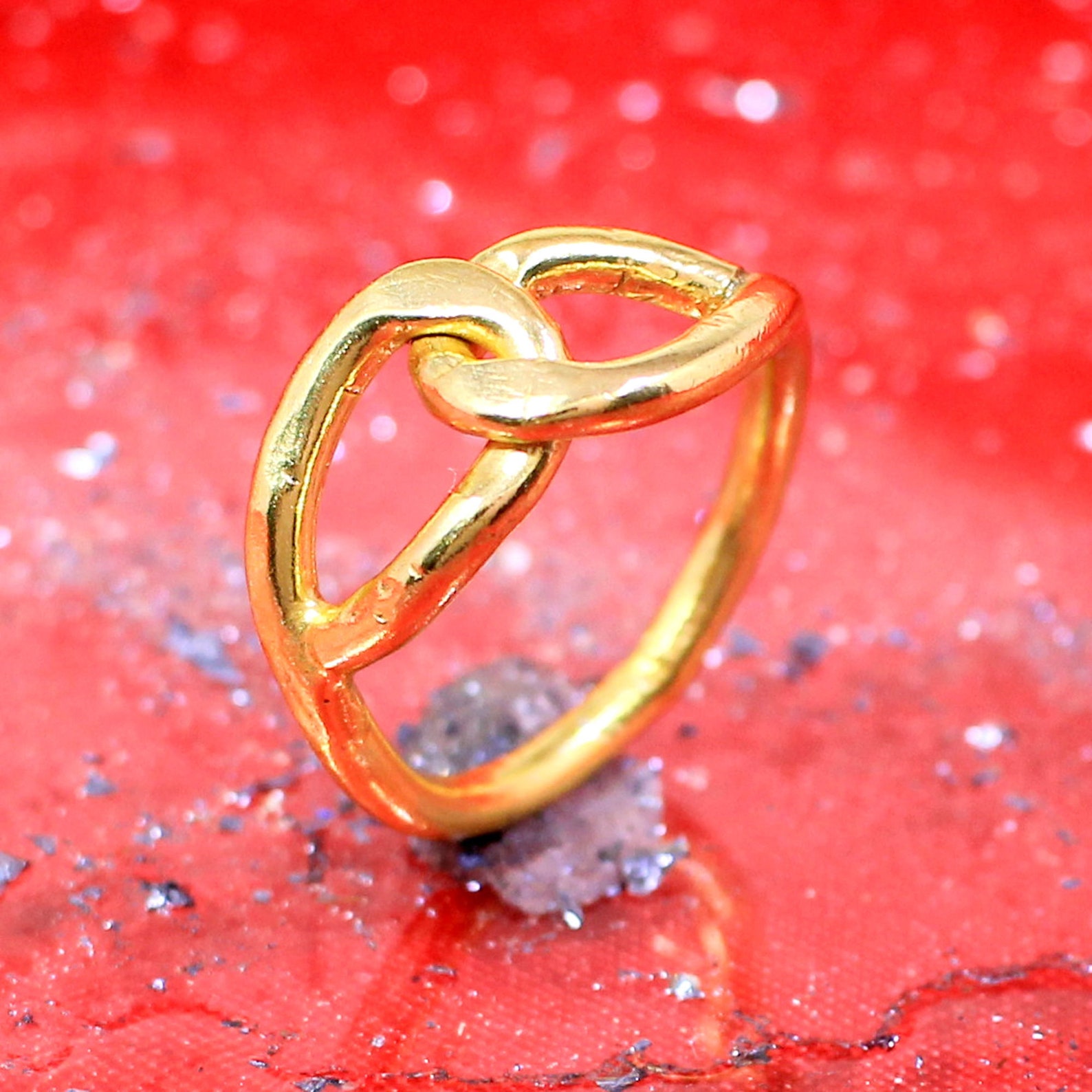 Promise Ring Gold Knot Ring Brass Jewelry Everyday Ring - Etsy