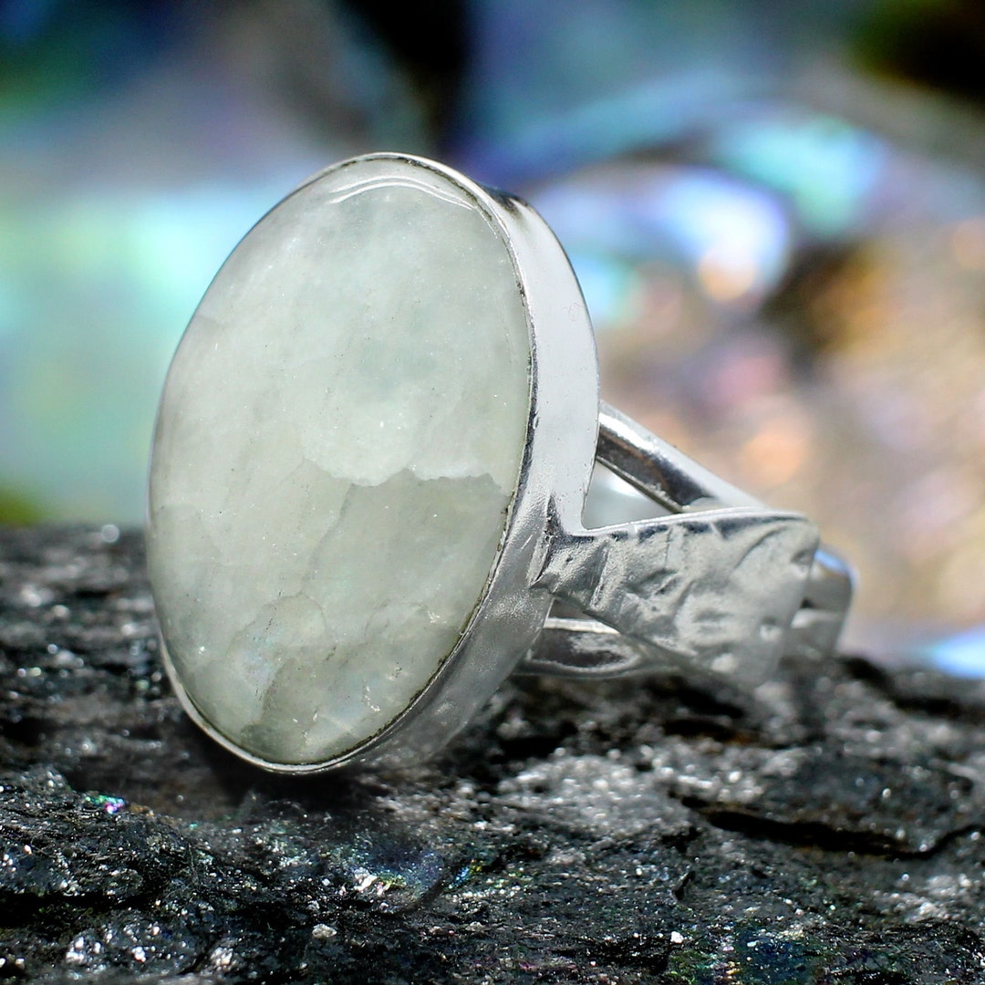Prehnite Handmade Gemstone Brass Ring Statement Ring Unisex Ring ...
