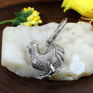 Oxidized Brass Chicken Keychain- Handmade Keychain- Animal Keychain ...