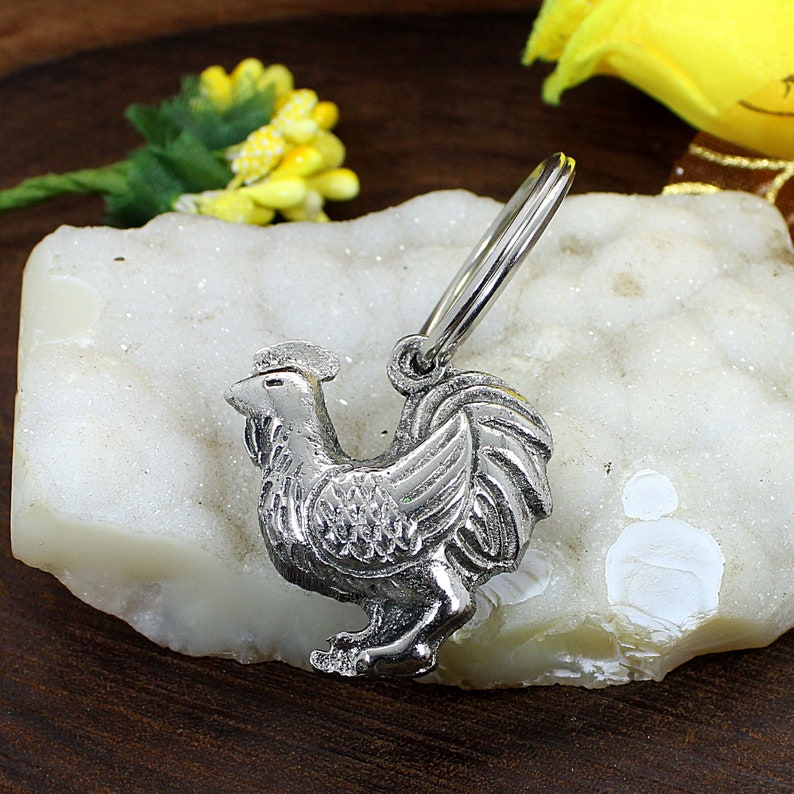 Oxidized Brass Chicken Keychain Handmade Keychain Animal - Etsy