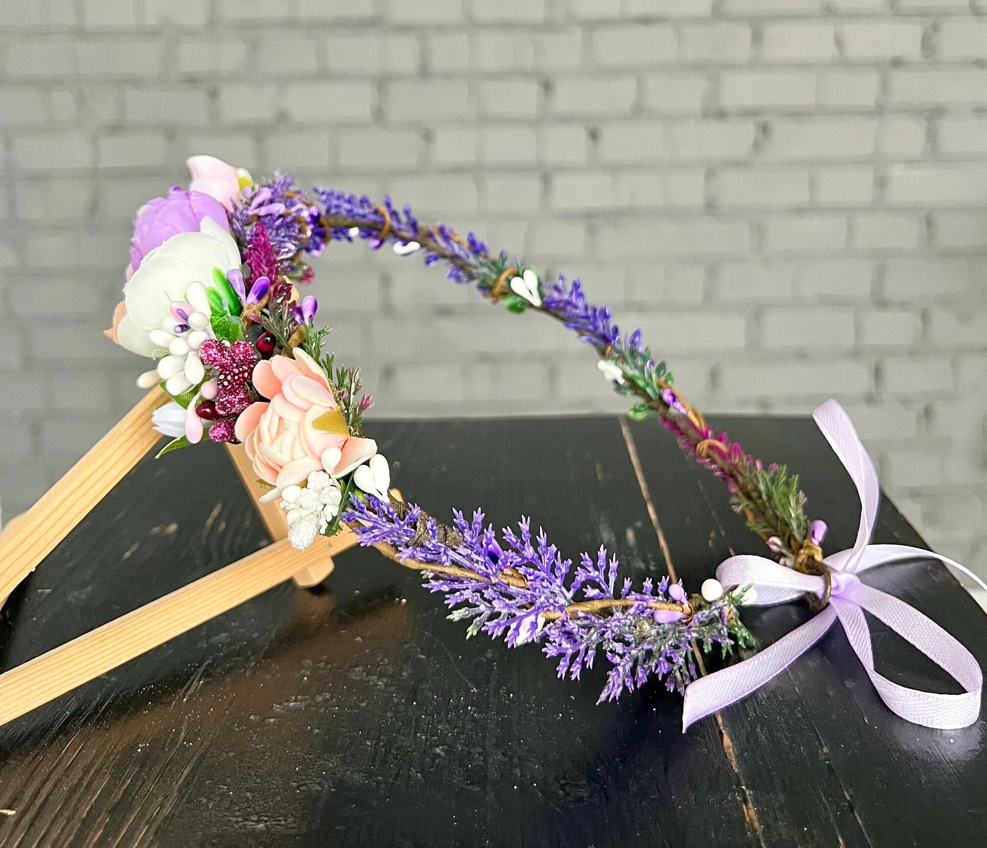 Lavender Crown Wedding Flower Crown Flower Headband Wedding Lavender ...