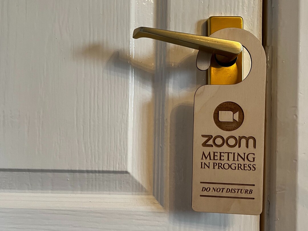 Zoom Meeting in Progress Do Not Disturb Engraved Wooden Door Hanger ...