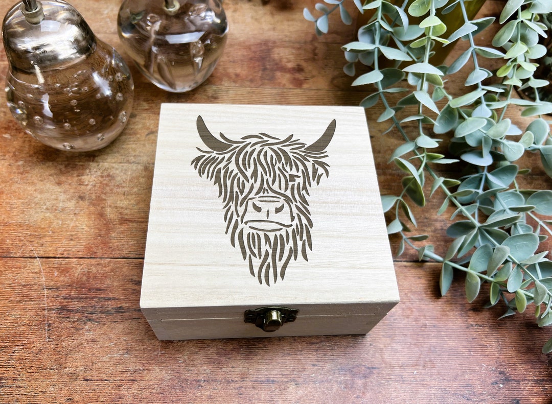 Highland Cow Design Animal Box Gift Present Trinkets Desk Tidy - Etsy