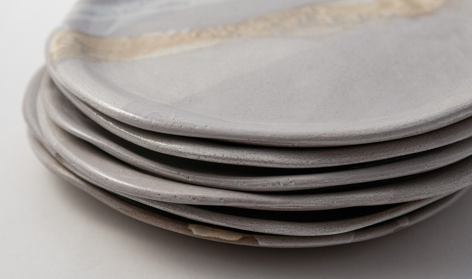 Handmade Ceramic Dinner Plate, Gray Gold Pottery, Modern Dinnerware (7. ...