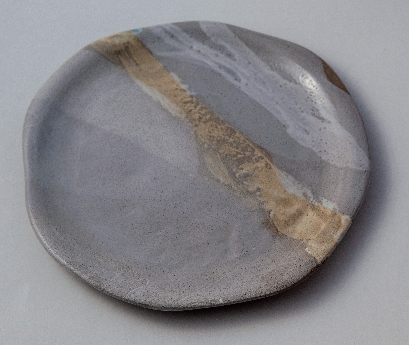 Dinner Plate Modern Ceramic Plate Gray Gold Pottery Plate | Etsy