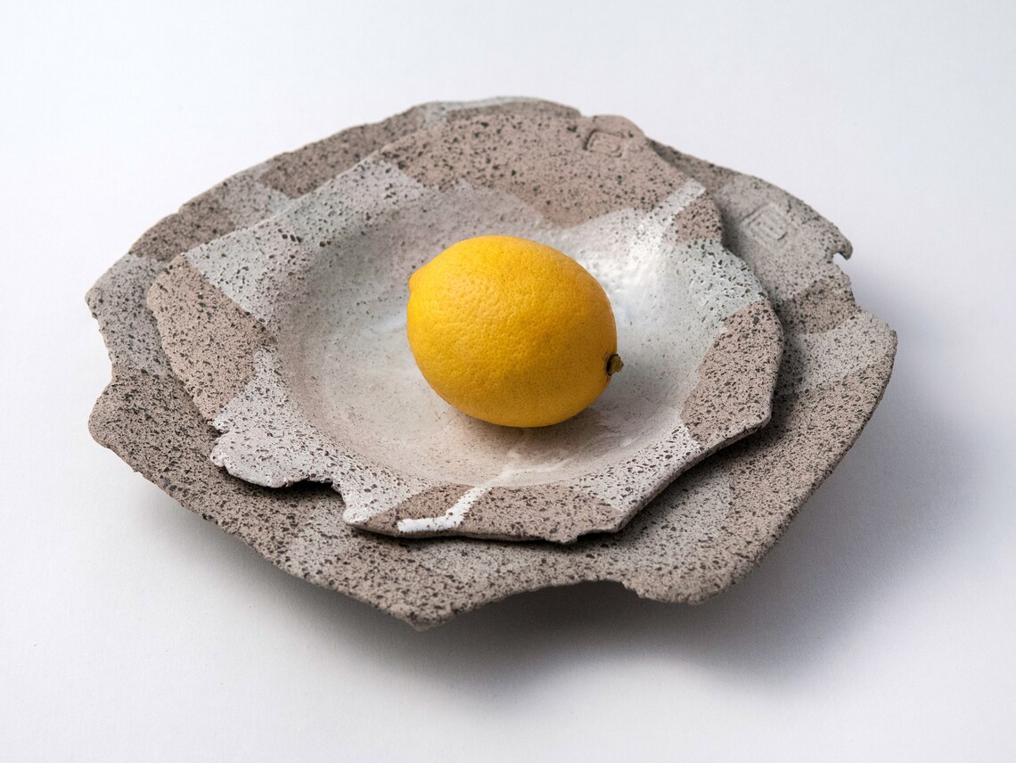 Gray Stone Plate , Kitchen Dinnerware Plate , Ceramic Plate Set ...