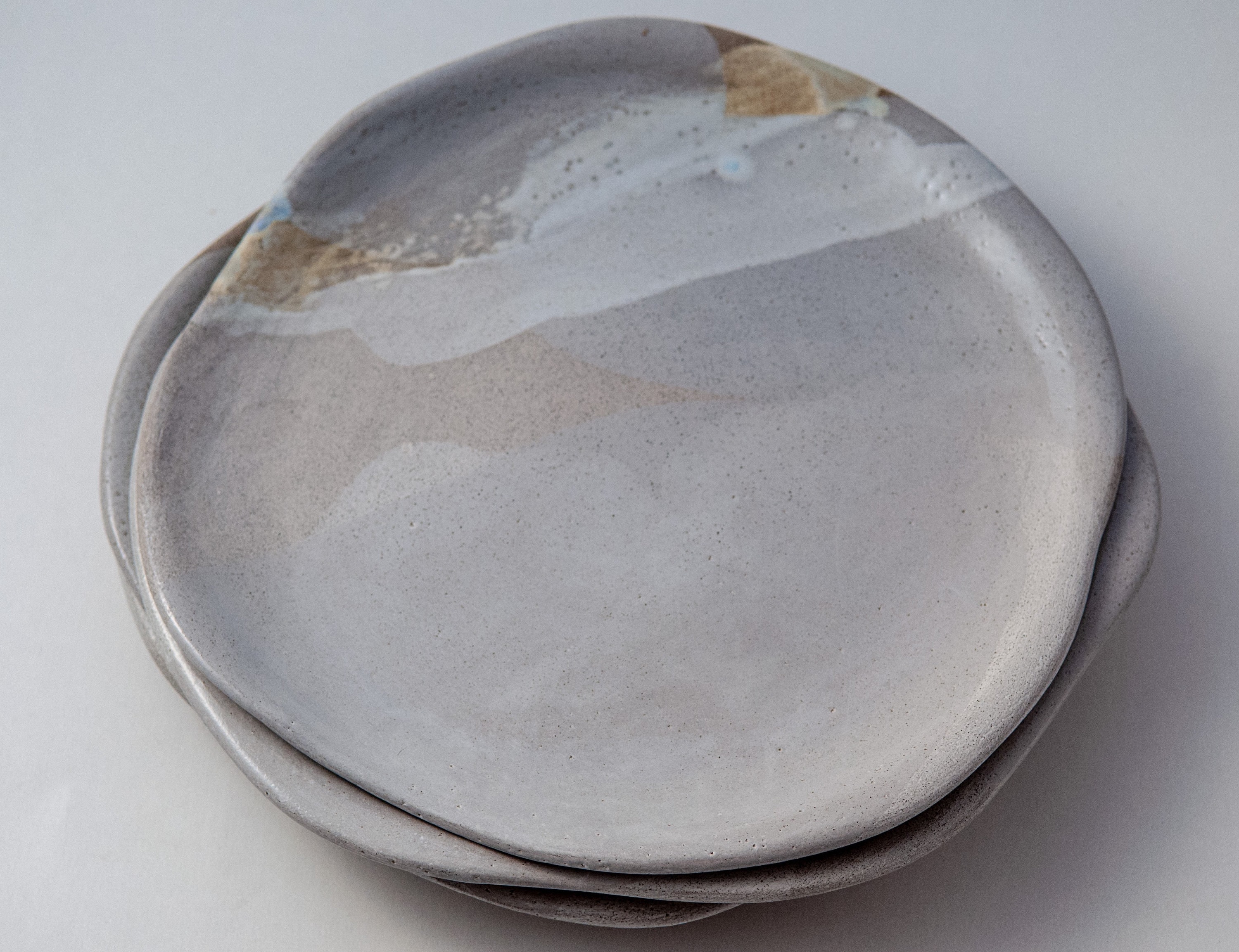 Dinner Plate, Modern Ceramic Plate, Gray Gold Pottery Plate, Pottery ...