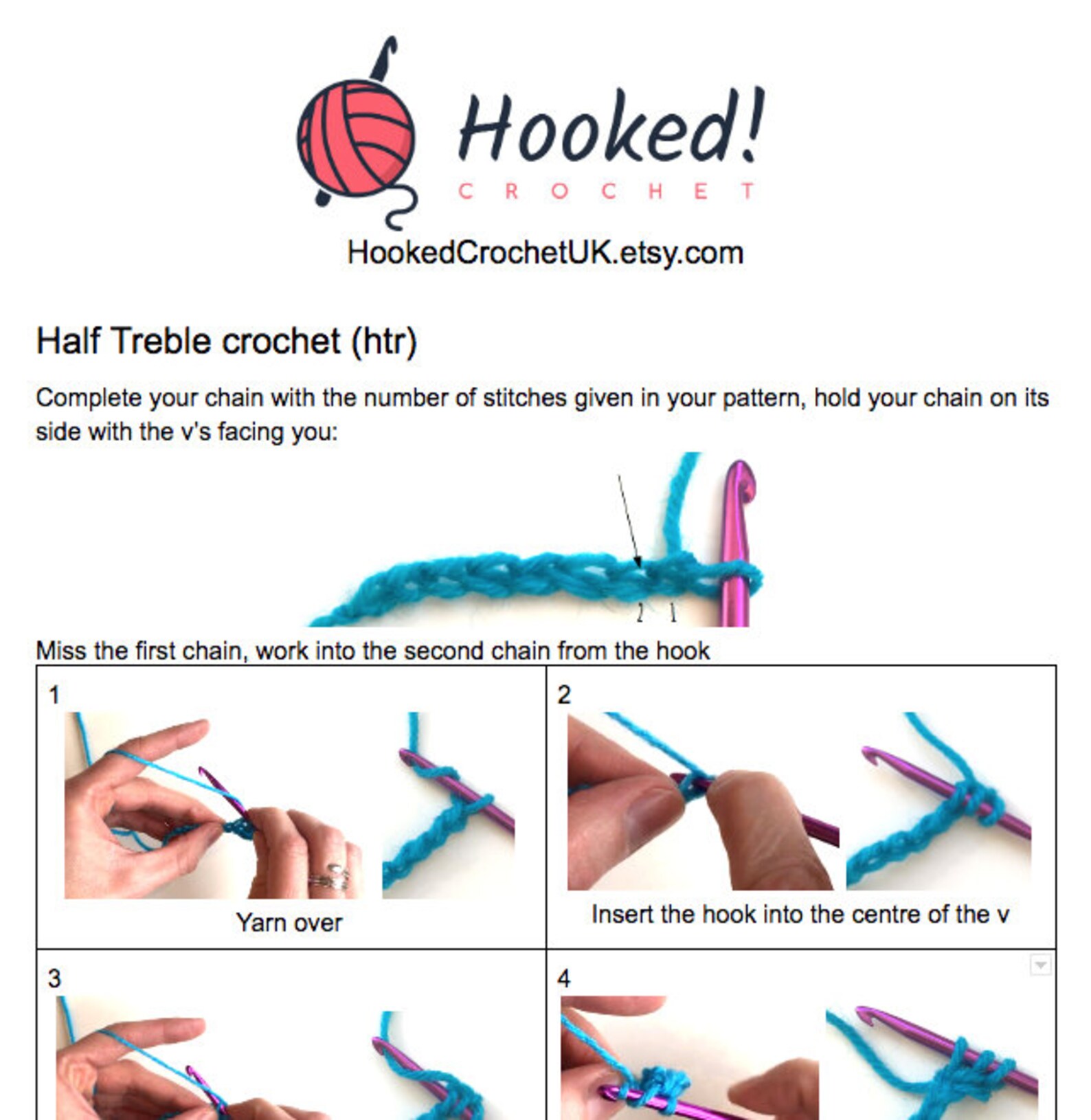 How to Half Treble Crochet Front Loop, Back Loop, Third Loop, Front ...