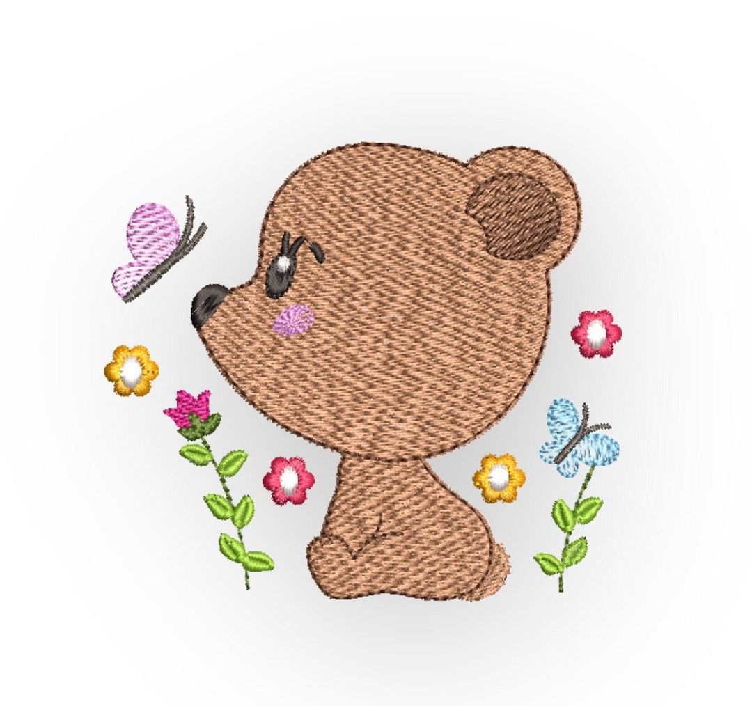 Embroidery File Teddy, Embroidery File Bear in 2 Sizes - Etsy